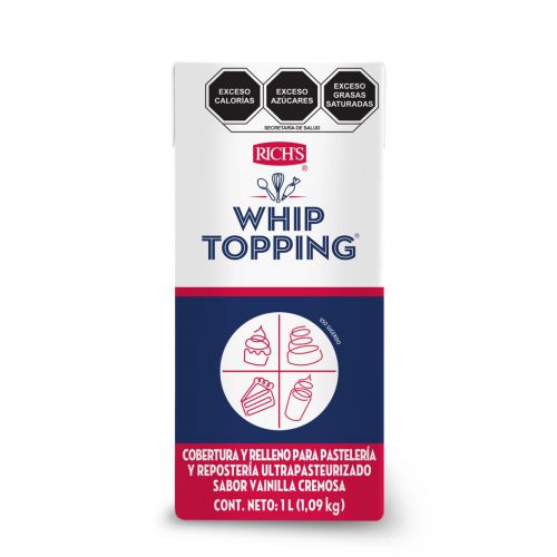 CREMA WHIP TOPPING UHT VAINILLA CREMOSA 1 LT RICH – Distribuidora Del ...
